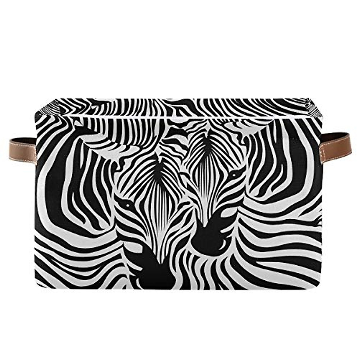 Storage Basket Cube Animal Zebra Print Large Collapsible Toys Storage Box Bin Laundry Organizer for Closet Shelf Nursery Kids Bedroom,15x11x9.5 in,1 Pack