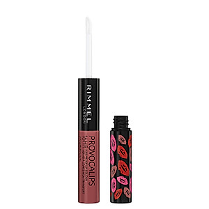 Rimmel London Provocalips 16hr Kiss-Proof Lip Color - Two-Step Liquid Lipstick to Lock in Color and Shine - 215 Summer Lovin, .14 fl.oz.