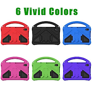 Tading Kids Case for TCL Tab 8 LE Tablet 2023 Released, Children Friendly EVA Foam Protective Stand Handle Cover for TCL Tab 8 LE (Model: 9137W)/ TCL Tab 8 WiFi (Model: 9132X) - Hot Pink
