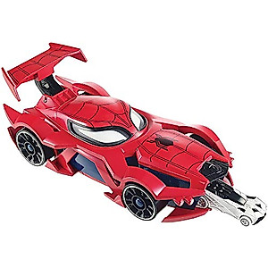 Hot Wheels Marvel Spider-Man Web-Car Launcher with Movement-Activated Eyes & 1:64 Scale Toy Character Car [Amazon Exclusive]
