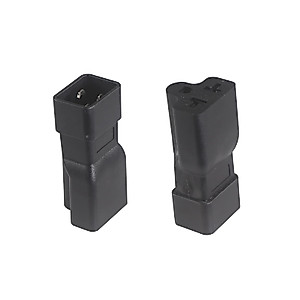 QIUCABLE IEC to NEMA Adapter,5-15R to C20,5-20R to C20,6-15R to C20,6-20R to C20;IEC 320 C20 Male to 4-in-1 Nema 5-15R/20R 6-15R/20R Female,T Blade Plug Adapter,Power Converters Comb Adapter(2-Pack)