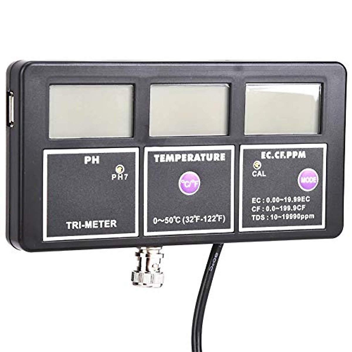 ciciglow Water Quality Monitor Tester, 5-in-1 EC CF Temperature Meter Tester with Backlight Display for Aquarium/Pool/Fish/Water Laboratory(110V US)