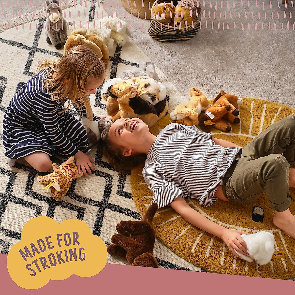 Living Nature Brown Dutch Lop Eared Rabbit Stuffed Animal | Fluffy Rabbit Animal | Soft Toy for Kids | 10 inches