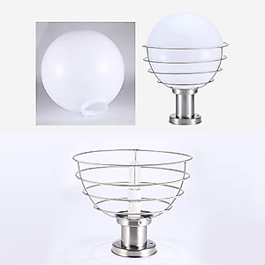 Bwldma Outdoor Waterproof Ball E27 Post Lamp Modern Simple Round Spherical Column Headlights Stainless Steel Home Garden Bulb Landscape Pillar Light (Size : 20 30cm) (Size : 30CM)