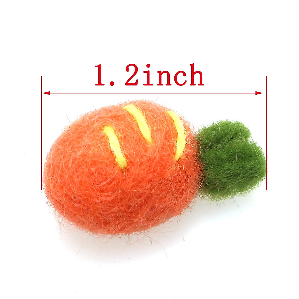 HJ Garden 5pcs Wool Felting Carrots, Home Decoration Ornament Gift, Orange