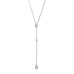 Silpada 'Marvel Lariat' Cubic Zirconia Pendant Necklace in Sterling Silver, 16" + 2"