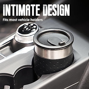 avigator Portable Coffee Maker, 12V Car Coffee Maker, Travel Coffee Machine Fits Car Cigarette Lighter Plug, Auto Shut Off, Ground Coffee Maker for Driving Camping&RV（Silver Black）