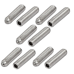 uxcell M4x16mm 304 Stainless Steel Spring Hex Socket Ball Point Grub Set Screws 10pcs