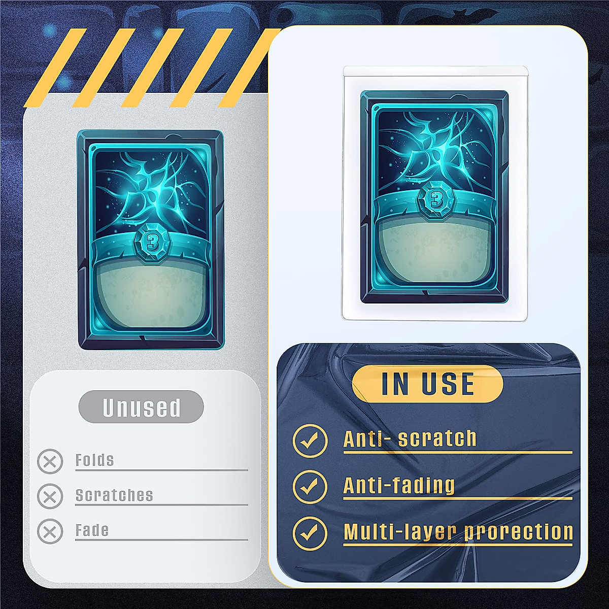 Hard Case for Cards Semi Rigid Holders Grading Submission Size Trading Protectors Sleeves Hard Plastic Card Supplies for Trading Cards, Baseball Cards, Sports Cards (40 Pieces)