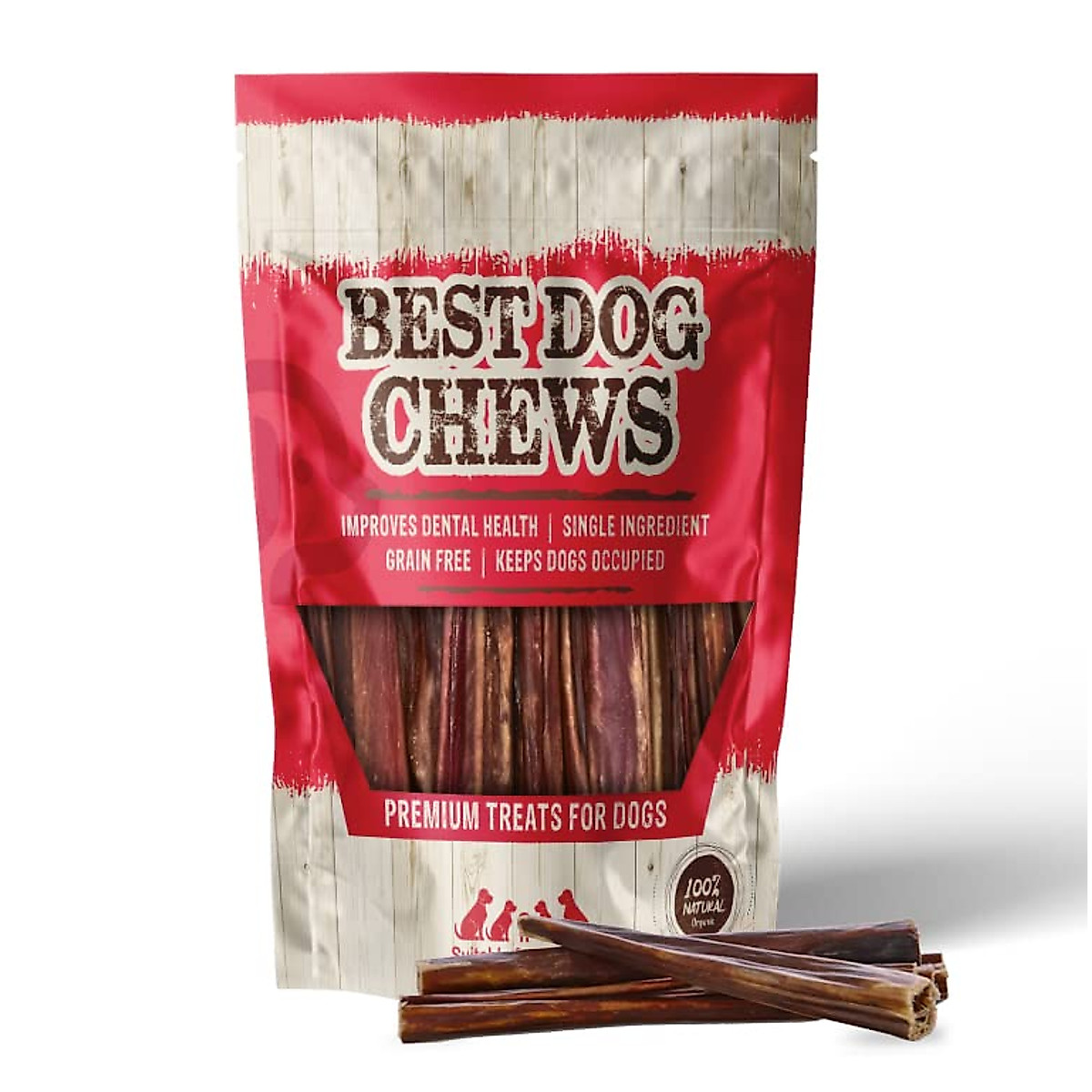 Best Dog Chews Gullet Sticks-100% Natural and Delicious Dog Beef Jerky Treats & Chews Protein Rich-Fully Digestible-Promotes Joint,Dental Health For All Breed Sizes dogs and Puppies- 6 inch (12 Count)