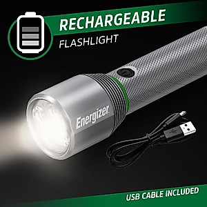 Energizer 1000 Lumen Rechargeable LED Flashlight Bundle with 2000 Lumen Rechargeable LED Flashlight, 2 Pack