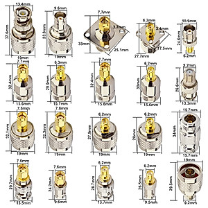 onelinkmore SMA to N BNC TNC F Type Adapter Kit, 20 Type Adapters, Male to Female Coaxial Connectors