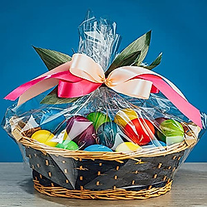 Yotelab Large Cellophane Bags,25x31 Inch 20Pcs Clear Cellophane Wrap for Gift Basket