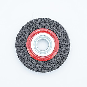 Eco Walker 6inch 8inch 2pcs Bench Wire Wheel Brush Set with 0.012" Crimped Steel Wire and 5 Spacer Arbors for Bench Grinder (6inch 2pcs)