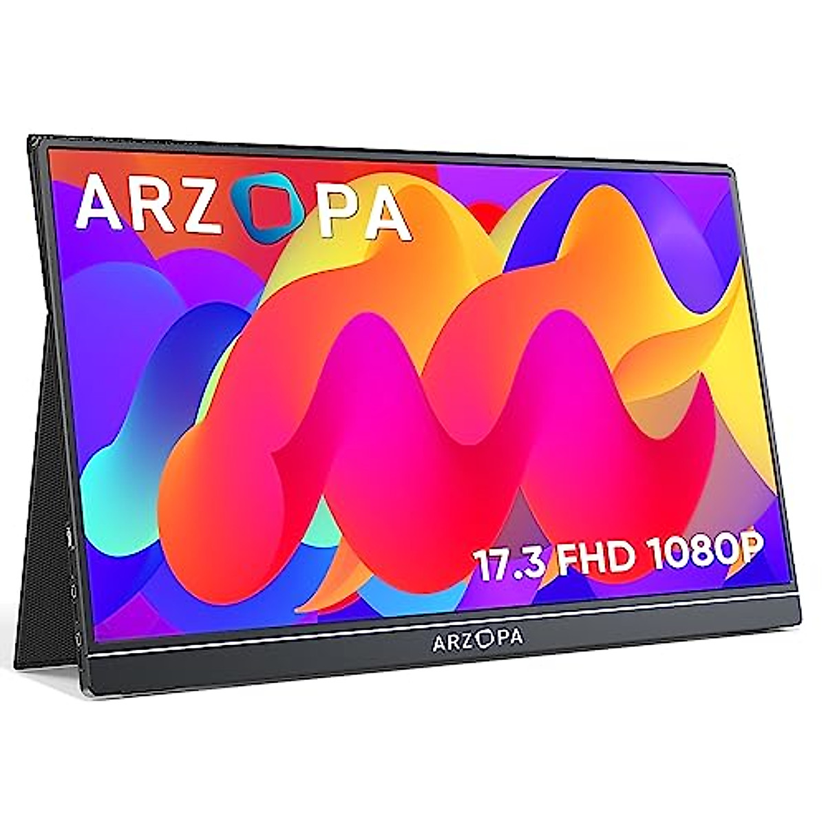 ARZOPA Portable Monitor & Tablet Stand, 17.3'' 1080P FHD Laptop Monitor & Adjustable Sturdy Portable Monitor Stand Combination