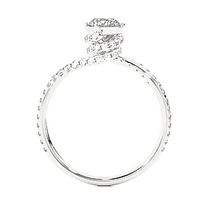 FACETS JEWELS 2.30 TCW Moissanite Engagement And Wedding Ring For Women, Solitaire With Assents Propose Ring In - 10K Solid White Gold Size 3