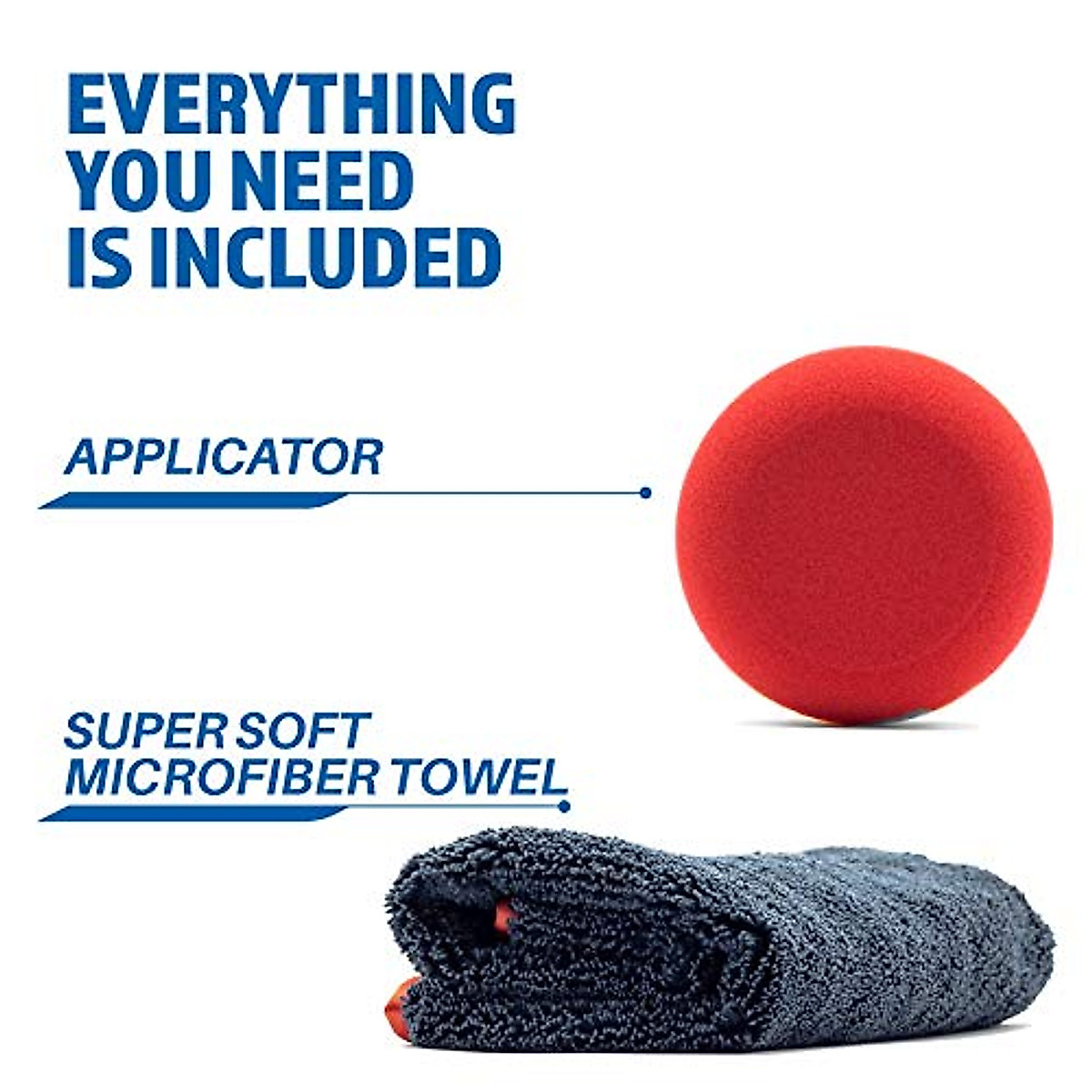 Carfidant Premium Liquid Car Wax Kit - Ultimate Liquid Wax Paint Sealant - Easy to Apply - Nano-Polymer Protection - Car Detailing Products Car Wash Kit - Microfiber Towel + Applicator