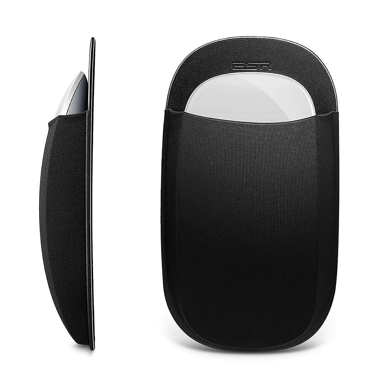 ESR Slim Mouse Holder, Case for Magic Mouse, with Reusable Adhesive, No Glue Residue, Compact Elastic Pouch/Carrying Sleeve, Can Be Attached to iPad or MacBook, Black