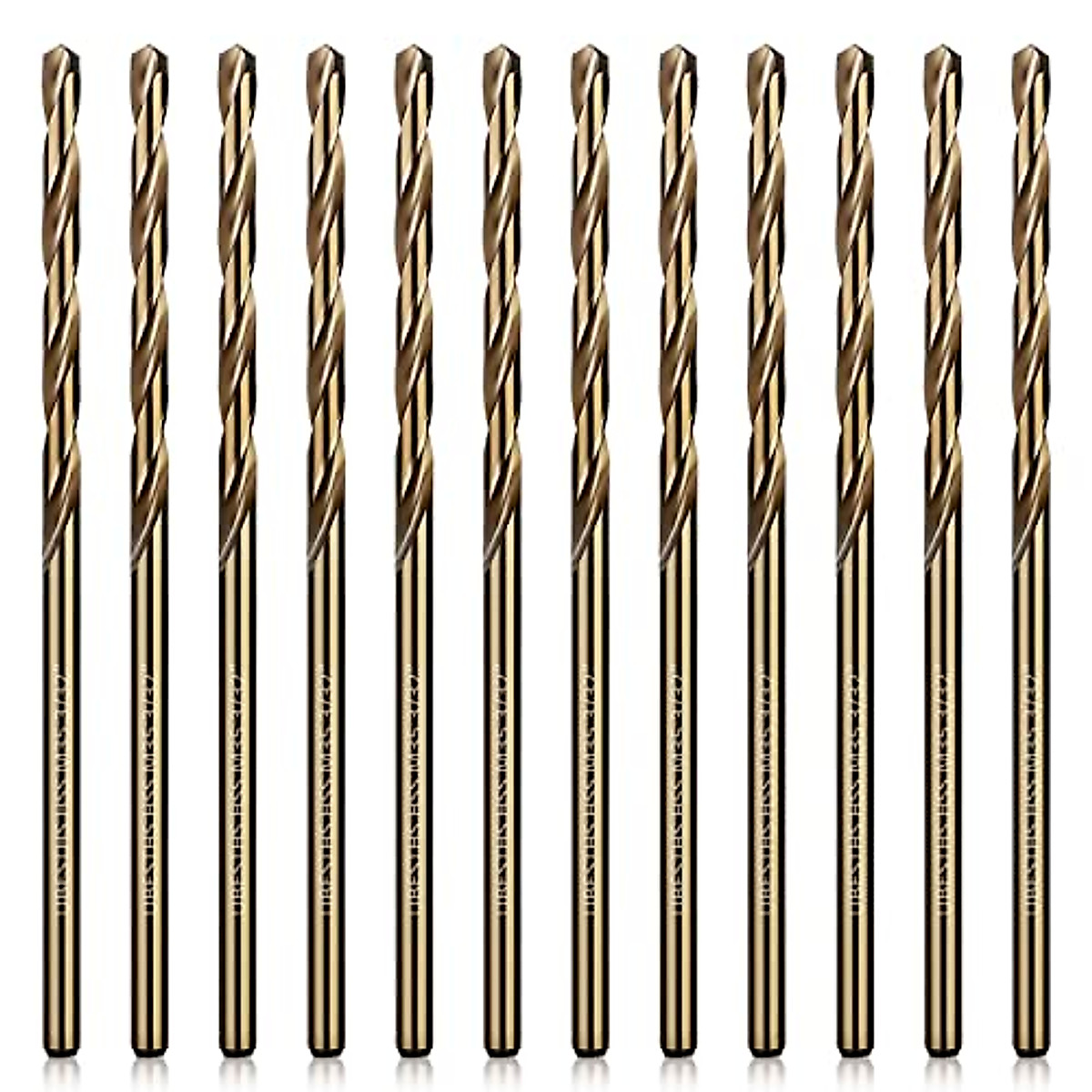 UBESTHS 3/32" Cobalt Drill Bits 12Pcs, M35 HSS Metal Drill Bit Set with Storage Case for Hard Metal, Stainless Steel, Cast Iron