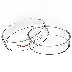 stonylab Glass Petri Dish, 90x20 mm Autoclavable Borosilicate Glass Cell Culture Dish Petri Dish with Clear Lid for Laboratory