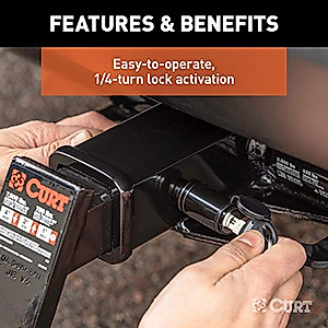 CURT 23518 Black Trailer Hitch Lock, 5/8-Inch Pin Diameter, Fits 2-Inch Receiver