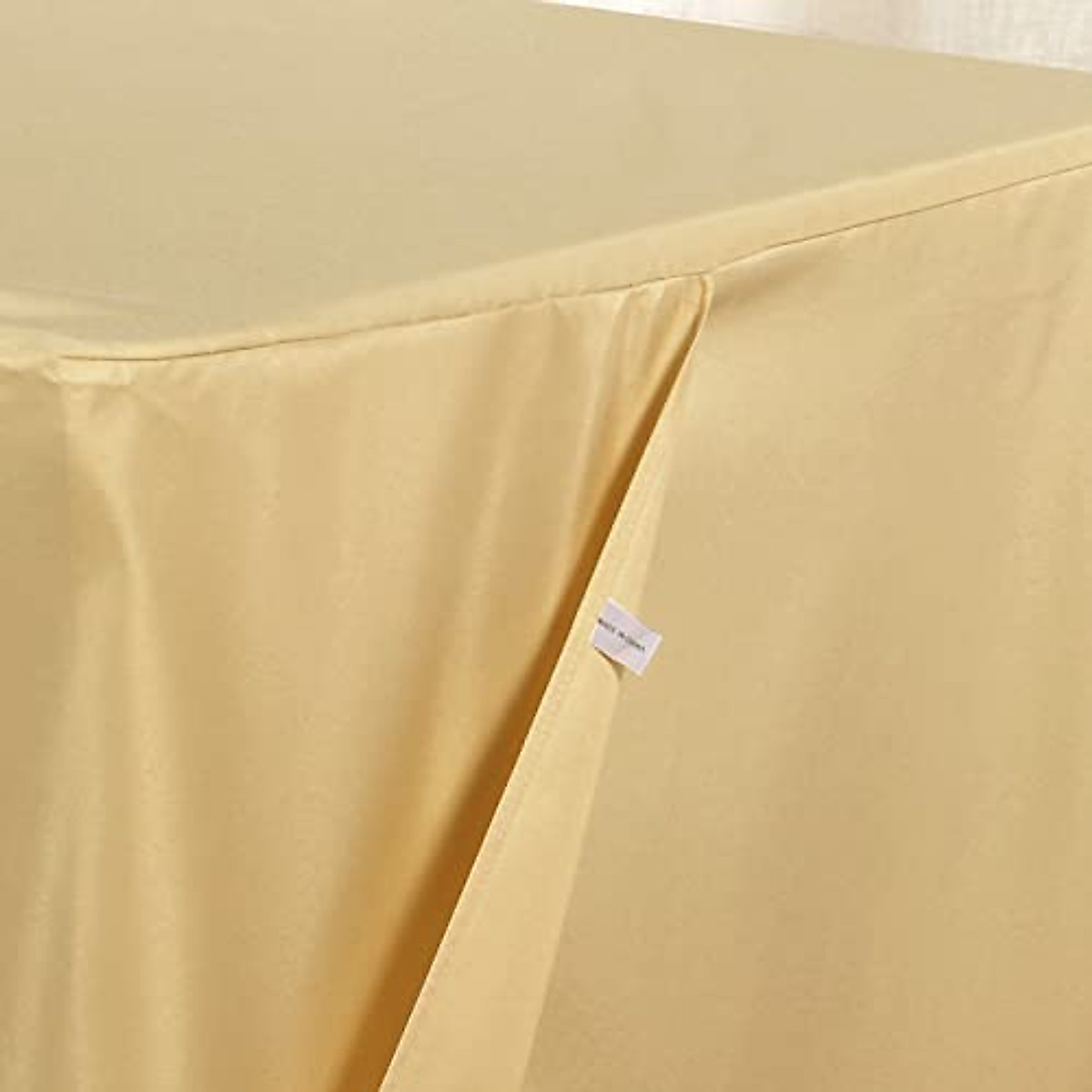 Obstal 2 Pack Table Clothes for 6 Foot Rectangle Tables - Water Resistant Washable Fabric Polyester Rectangle Table Cover for Outdoor/Indoor Uses, Champagne, 72L x 30W x 30H Inches