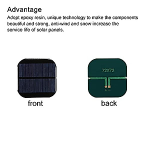MECCANIXITY Mini Solar Panel Cell 5.5V 130mA 0.715W 72mm x 72mm for DIY Electric Power Project Pack of 5