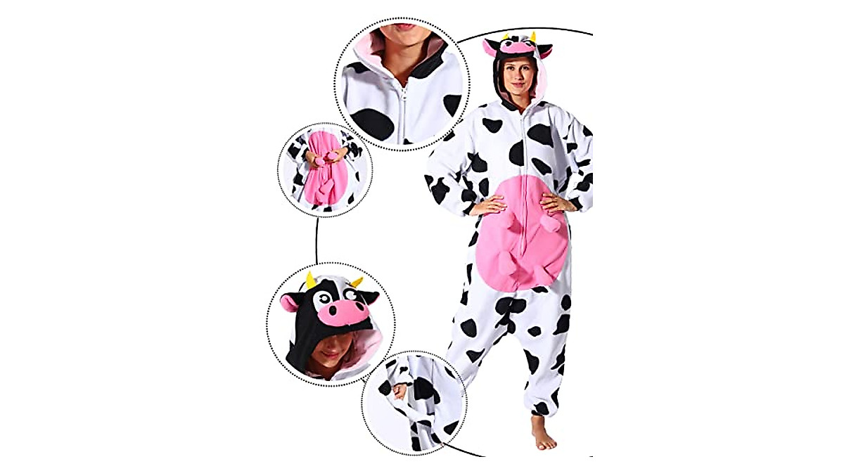 Adult Cow Pajamas for Cosplay & Halloween Fun
