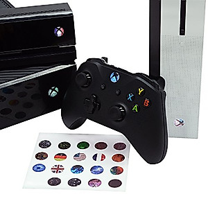 eXtremeRate 60 pcs Custom Home Button Power Switch Stickers Skin Cover for Xbox Series X & S, Xbox One and Xbox One X/S Console & Controller, for Xbox One Elite Controller and Xbox One Kinect