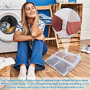 Laundry Bra Bags, 2 Pcs Bra Washing Bags, Lingerie Bags for Washing Delicates, Holds 10 A-C Cups Sizes, Underwear Brassiere Washing Bags with Zipper for Laundry Storage