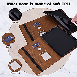 VODEFOX Case for Samsung Galaxy Tab A8 10.5'' Case 2022 SM-X200/X205/X207, PU Leather Cover Embossed Butterfly Flip Stand Shell with Elastic Band & Card Holder for Galaxy Tab A8 Tablet - Brown