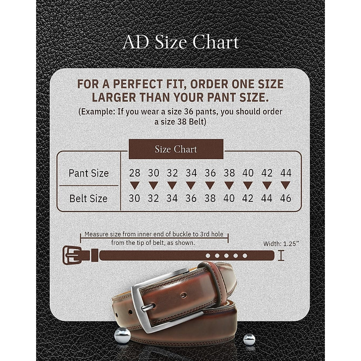 Access Denied Genuine Leather Dress Belts For Men - Mens Belt For Suits, Jeans, Uniform Brown Belt - Designed in the USA