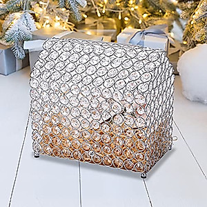 ELLDOO Crystal Wedding Card Box, House Shape Money Card Box Silver Gift for Wedding Receptions, Centerpiece Decor, Anniversary, Keepsake, Gift Display Box