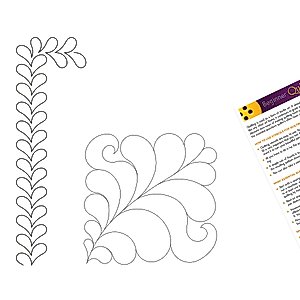 Quilting Stencils for Machine and Hand Quilting - 2 Quilting Stencils for Block, Border Patterns - Feather Block, Chaparral Border Plastic Quilt Stencil Set with Guide
