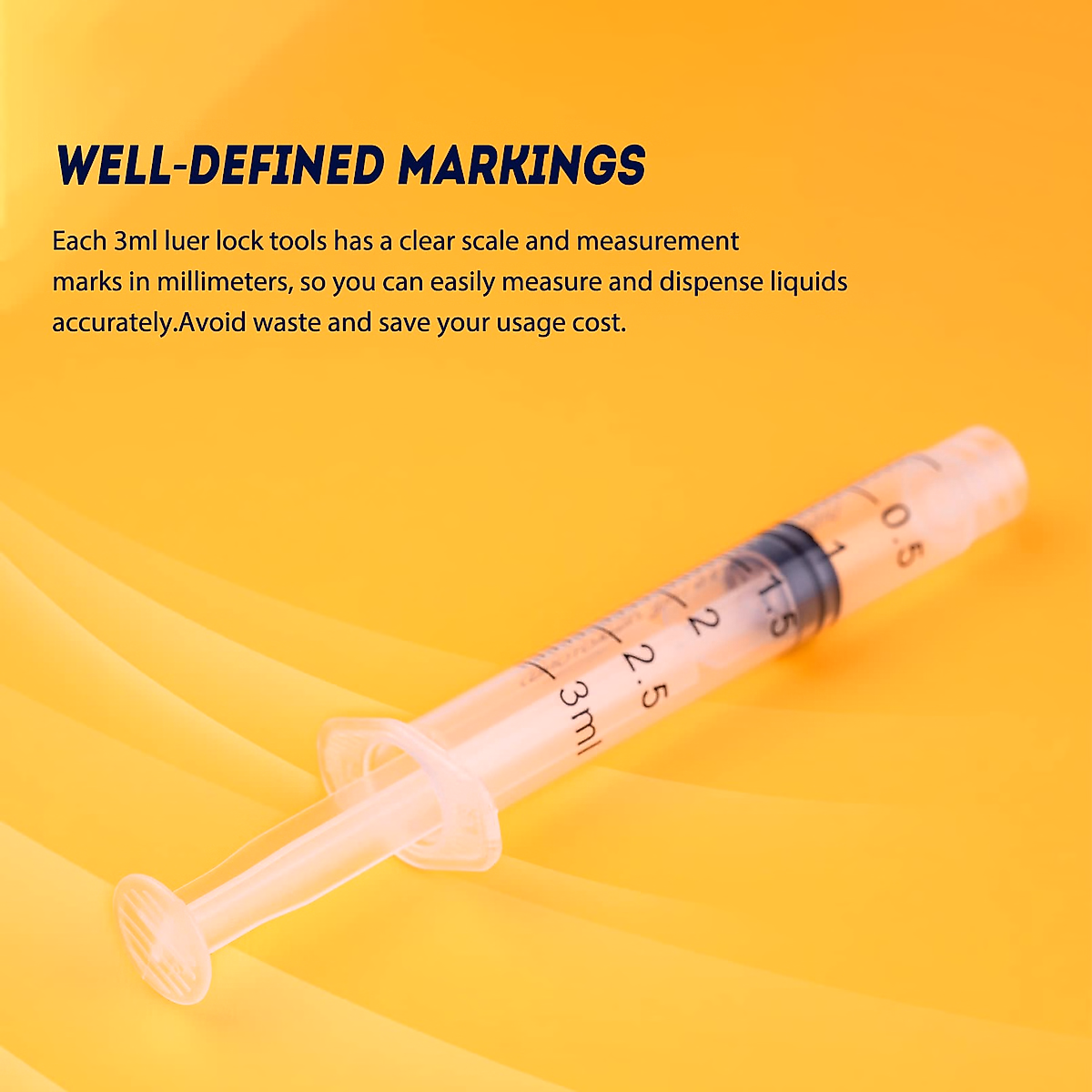 SHAOTONG 3mL Syringe with 23 Gauge 1 Inch Dispensing Needle, Lab Disposable Sample Injection Syringes for Measurement Liquid, Refilling Inks, Oil or Glue Applicator, 20 Pack