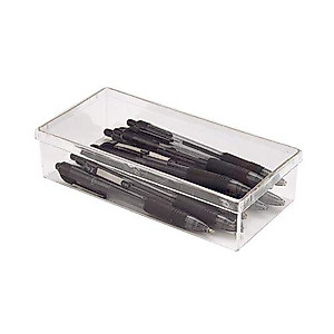 Pioneer Plastics 082C Clear Rectangular Plastic Container, 6.75" W x 3.1875" D x 1.625" H