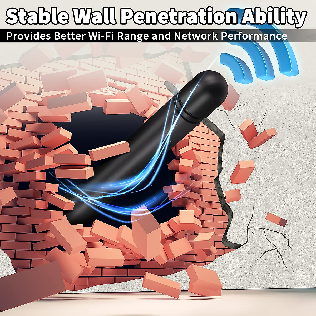 Bingfu Dual Band WiFi 2.4GHz 5GHz 5.8GHz 3dBi MIMO RP-SMA Male Antenna (2-Pack) for WiFi Router Wireless Network Card USB Adapter Security IP Camera Video Surveillance Monitor