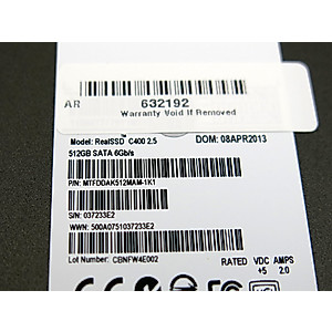 Micron 512GB MTFDDAK512MAM-1K1 RealSSD C400 SATA III 6.0 Gb/s 2.5 Solid State Drives (SSD)