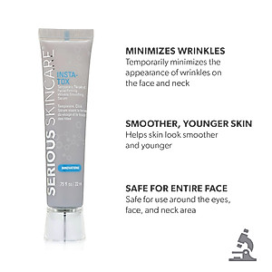 Serious Skincare INSTA-TOX Instant Wrinkle Smoothing Skin Serum TRIO - Temporarily Tightens Face - Instantly Reduce Appearance of Lines, Wrinkles & Large Pores - For Women & Men - .75 Fl. Oz. (3Pack)