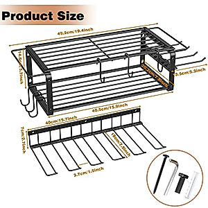 Housolution Power Tool Organizer, 3 Layers 5 Drill Slots Garage Storage Rack, Heavy Duty Metal Drill Holder Wall Mount Floating Shelf, Tool Organizers and Storage for Warehouse| Father's Day Gift