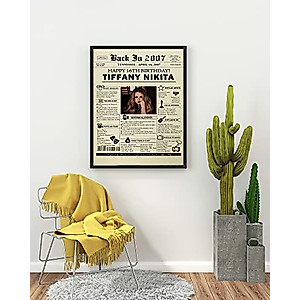 16th Birthday Decorations For Women, Men, Him, Her - Custom Poster Party Decor Gifts With Personalized Birth Date, Photo - Back in Newspaper