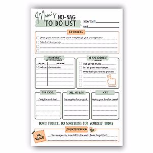 Mom's No-Nag To-Do List, 50 Tear-Off 6"x9" Sheet Pad (Perfect for Tweens and Teens) - Organizer, Scheduler, Daily Planner, Productivity Tracker for Organizing Goals, Notepad
