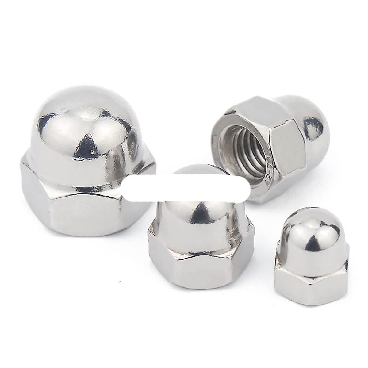 Dome Cap Nuts,Acorn Thread Hex Cap, 1/2/5/10pc M3 M4 M5 M6 M8 M10 M12 M14 M16 304 A2 Stainless Steel Hex Hexagon Short Low Thin Cap Acorn Nut Cover Blind Nut DIN917-M16(1pcs) ( Size : M3(10pcs) )