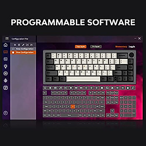 EPOMAKER EK68 65% Wireless Gaming Keyboard, Hot Swappable Gasket Mechanical Keyboard with Metal Knob, Bluetooth 5.0/2.4Ghz Wireless/USB-C Wired Custom Keyboard (Black Purple, Budgerigar Switch)