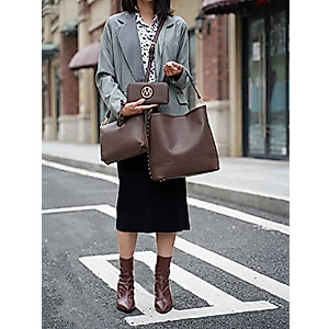 MKF 3-PC Set, Hobo bag, messenger Crossbody for Women - Removable Adjustable Strap - Vegan Leather Wristlet Purse