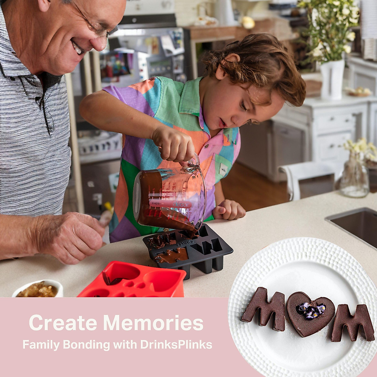 DRINKSPLINKS Ice Cube Tray Megacube Shaped Premium Silicone Mold Freezer Tray & Oven-Safe Meal Prep Container | Ice For Cocktails & Water Bottles | Meal Prep, Baby Food | Bartender Ice