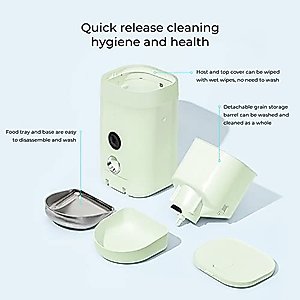 DOGNESS Automatic WiFi Dog/Cat Smart Camera Feeder - 6.5Lbs Large Capacity App Control Food Dispenser with WiFi, Portion Control, Voice Recording, Camera, Timer Programmable (4L Green)