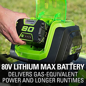 Greenworks Pro 80V 21" Brushless Cordless Lawn Mower, 4.0Ah Battery and 60 Minute Rapid Charger Included