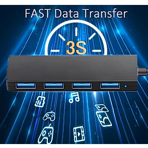 USB 3.0 Hub 4-Port 5Gbps, JUEJUEZI USB Splitter Expander for MacBook, Laptop, Xbox, Flash Drive, HDD, Console, Printer, Camera, Keyborad, Mouse, Windows 10/8, Linux, 1m/3.3ft