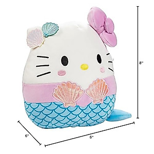 Squishmallows Original 8-Inch Hello Kitty Mermaid - Official Jazwares Easter Plush - Collectible Soft & Squishy Sanrio Stuffed Animal Toy - Add to Your Squad - Gift for Kids, Girls & Boys